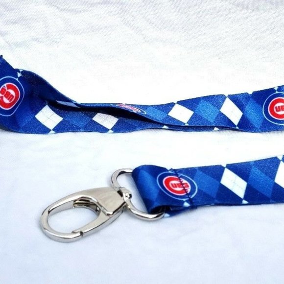 PSG | Office | Chicago Cubs Argyle Pattern Lanyard Soft Keychain | Poshmark